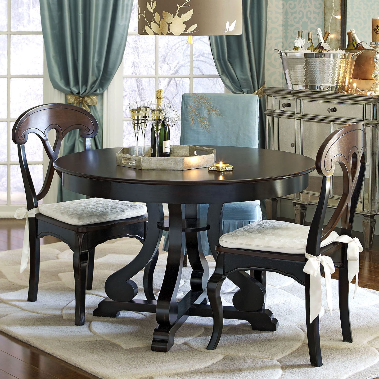 Marchella Round Dining Table Rubbed Black 48" - Dining tables ...