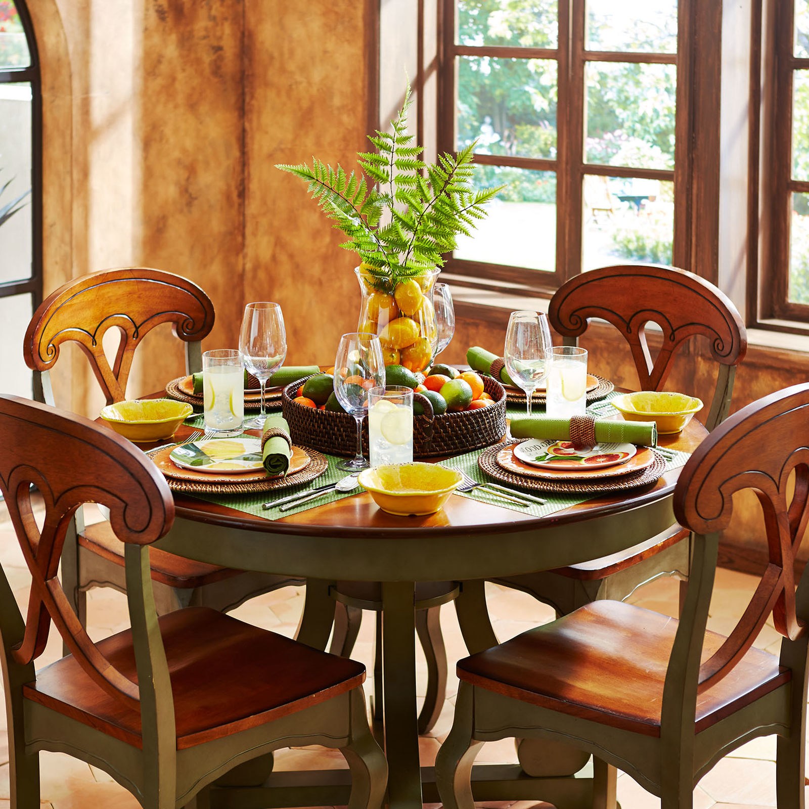 Marchella Round Dining Table Sage Brown - Dining tables - Furniture ...