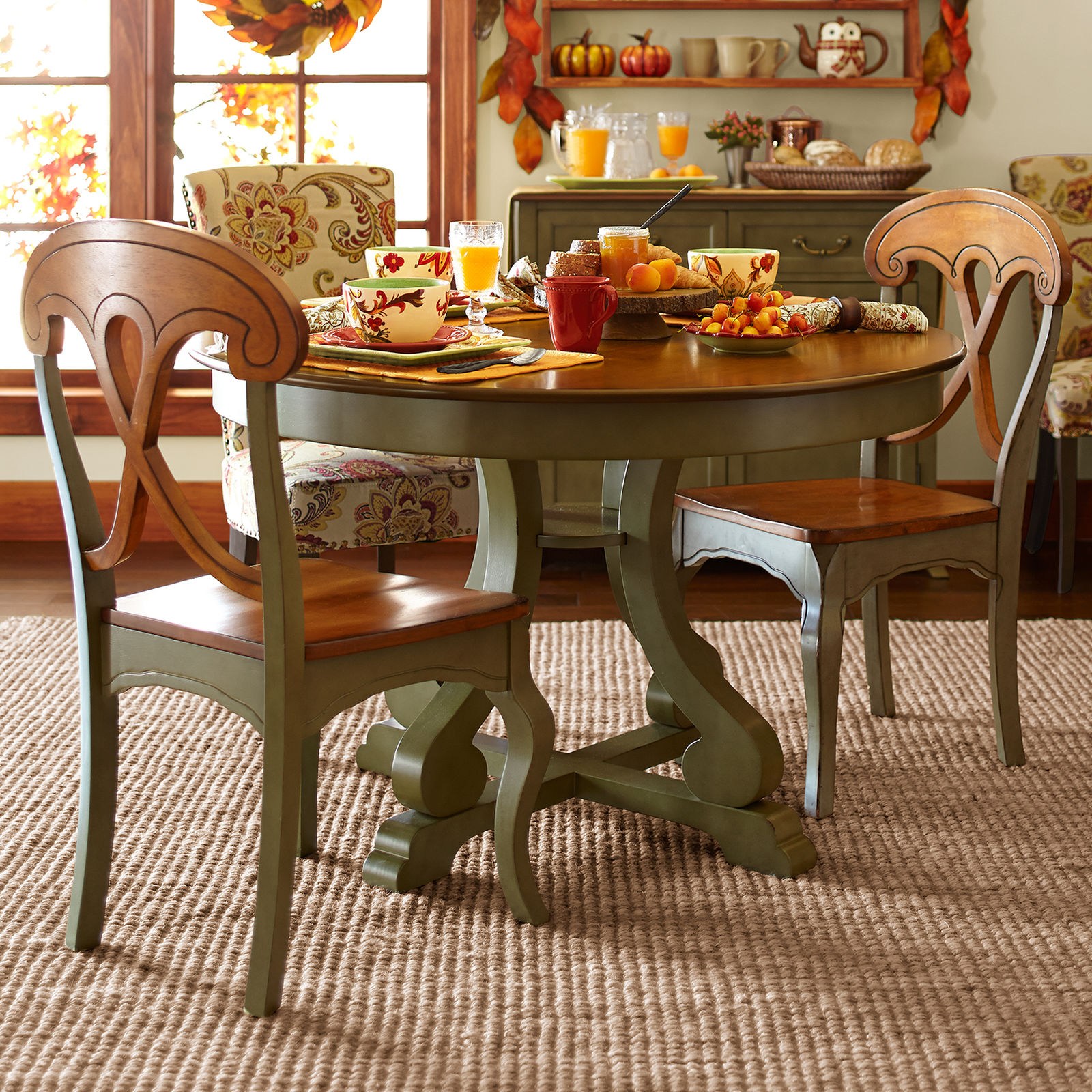 Marchella Round Dining Table Sage Brown - Dining tables - Furniture ...