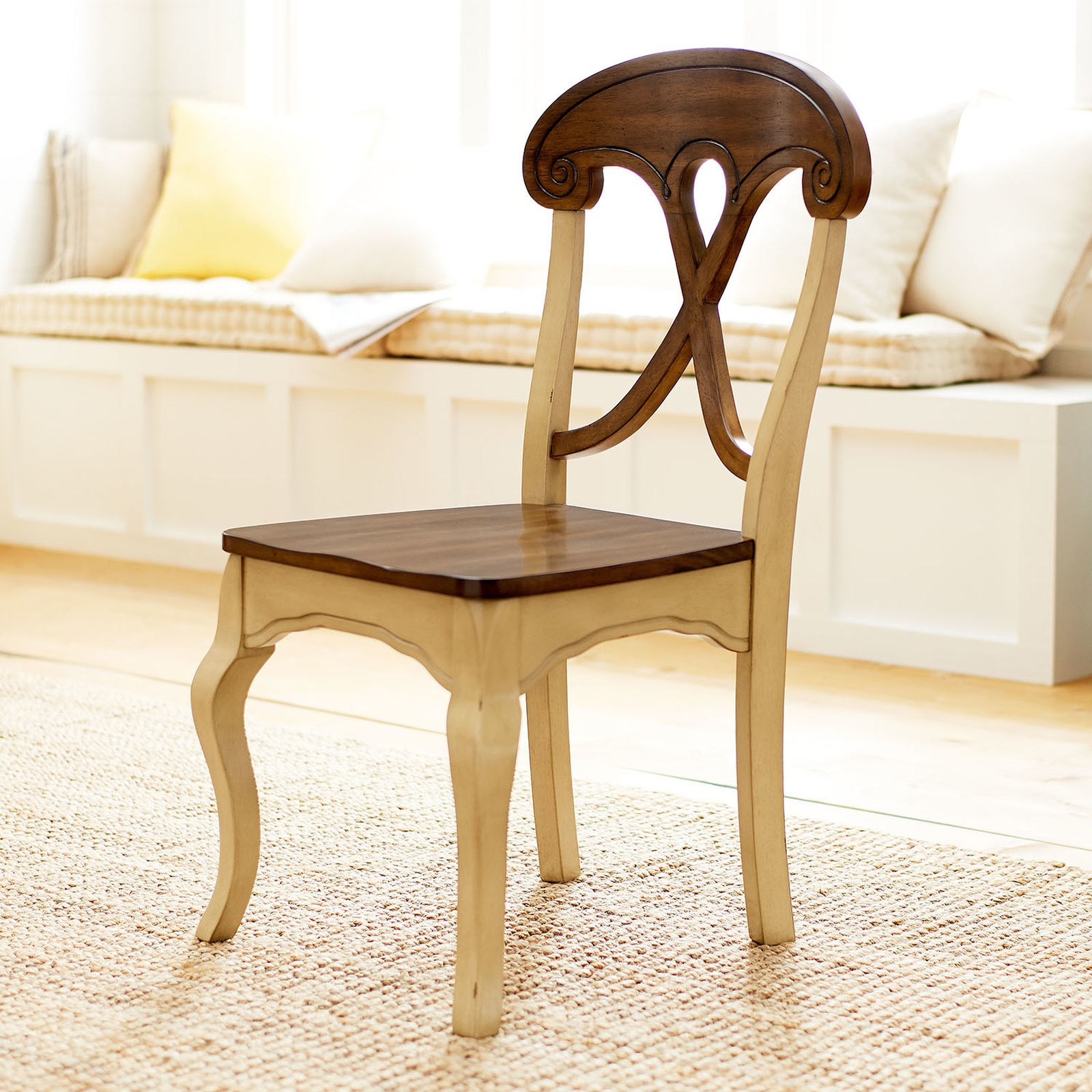 MARCHELLA Dining Chair Antique Ivory Gray - Dining chairs - Furniture ...