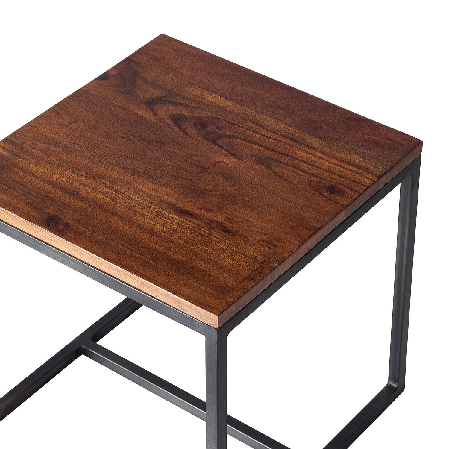 WOODSON Side Table Solid acacia brown, metal frame - Coffee & side ...