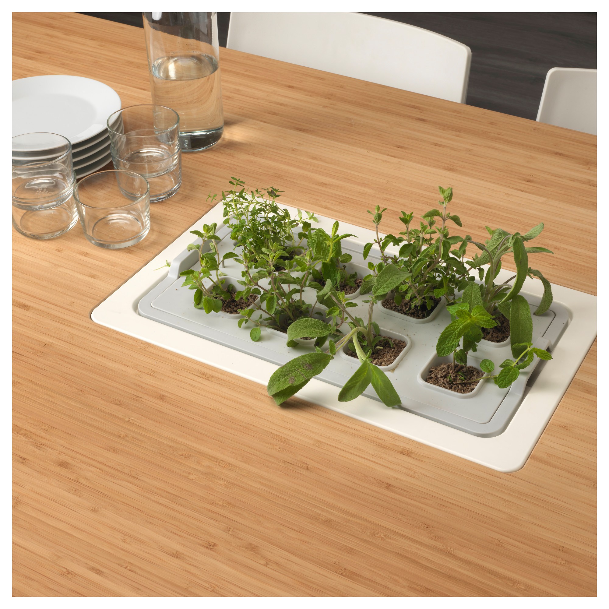 ANVÄNDBAR dining table Bamboo, white - Dining tables - Furniture ...