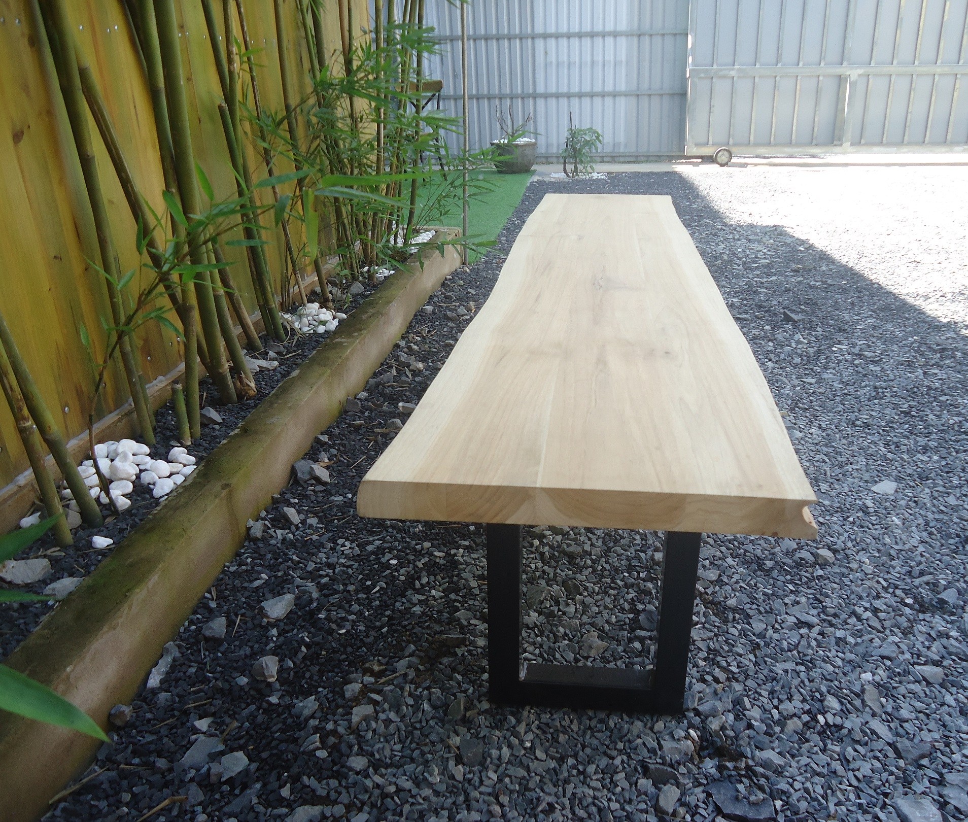 NOAH bench Teak, metal frame in black - Stools & benches - Furniture ...