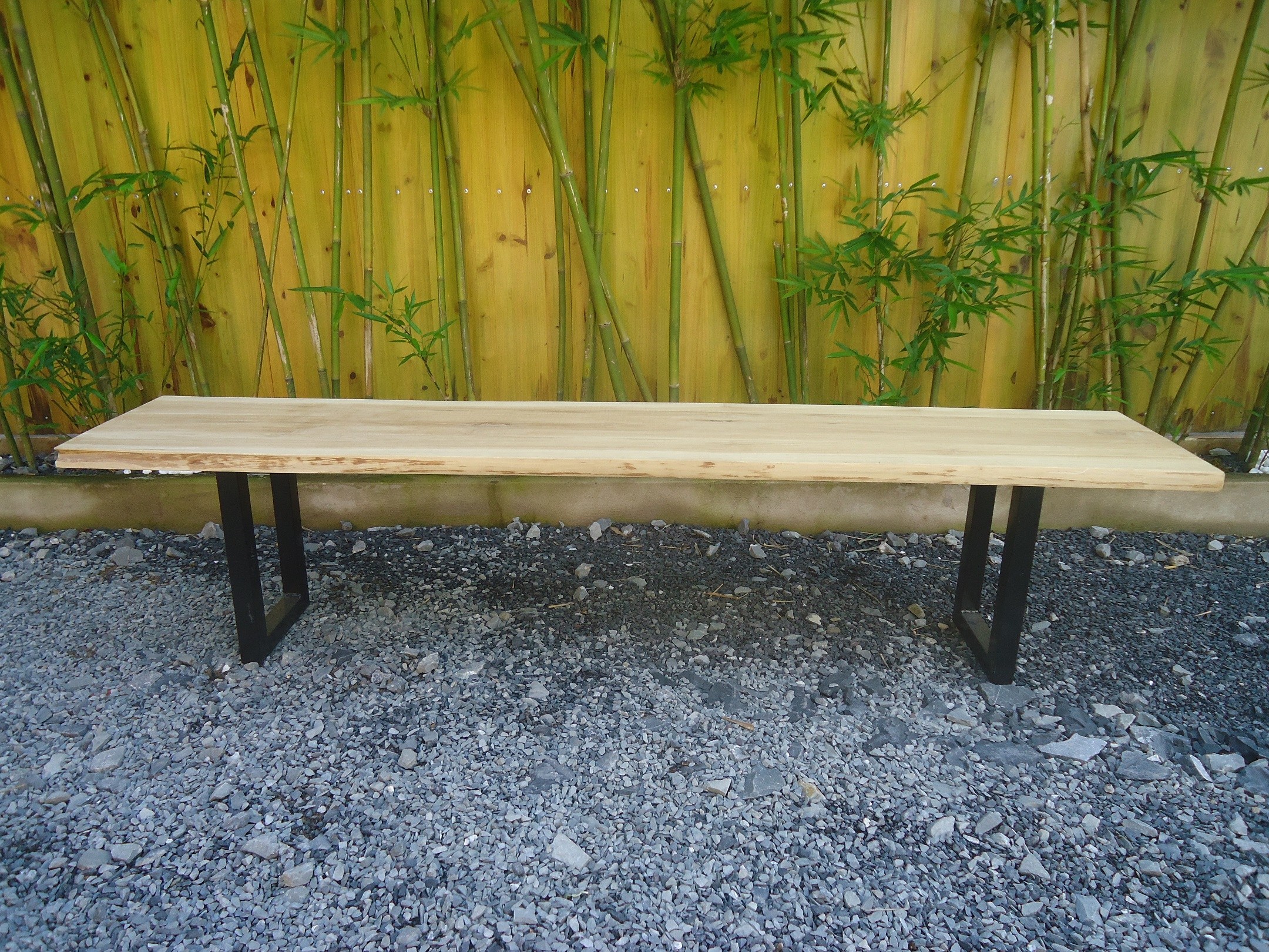 NOAH bench Teak, metal frame in black - Stools & benches - Furniture ...