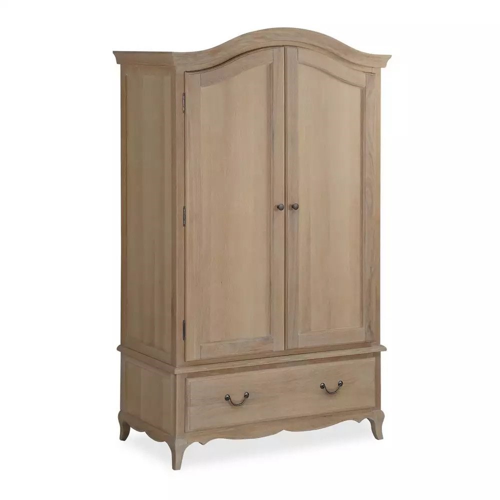 ASCOT Double Wardrobe Solid Oak, White washed - Wardrobes - Furniture ...