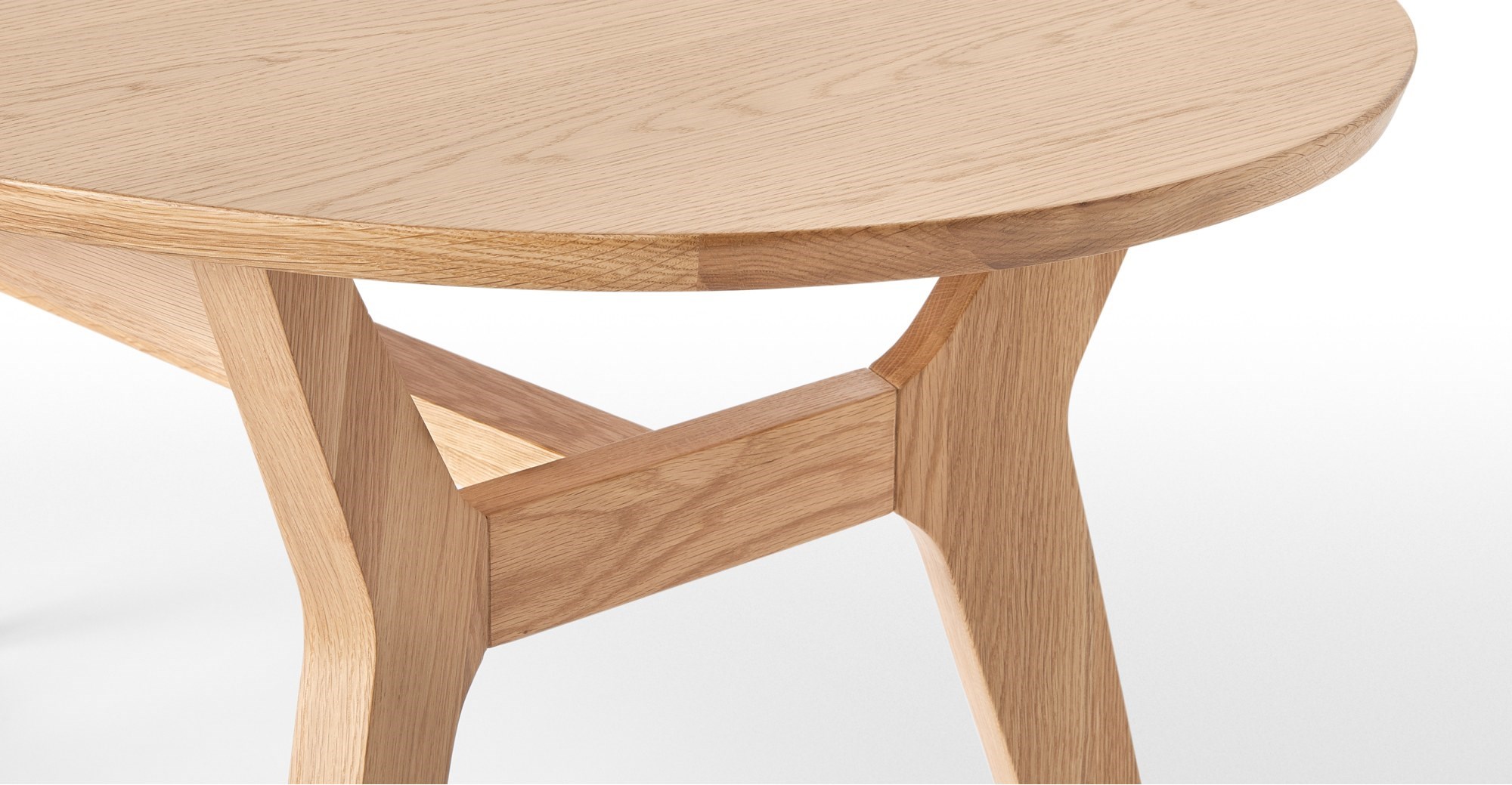 JENSON 6-8 Oval Extending Dining Table Brass Solid Oak - Dining tables ...