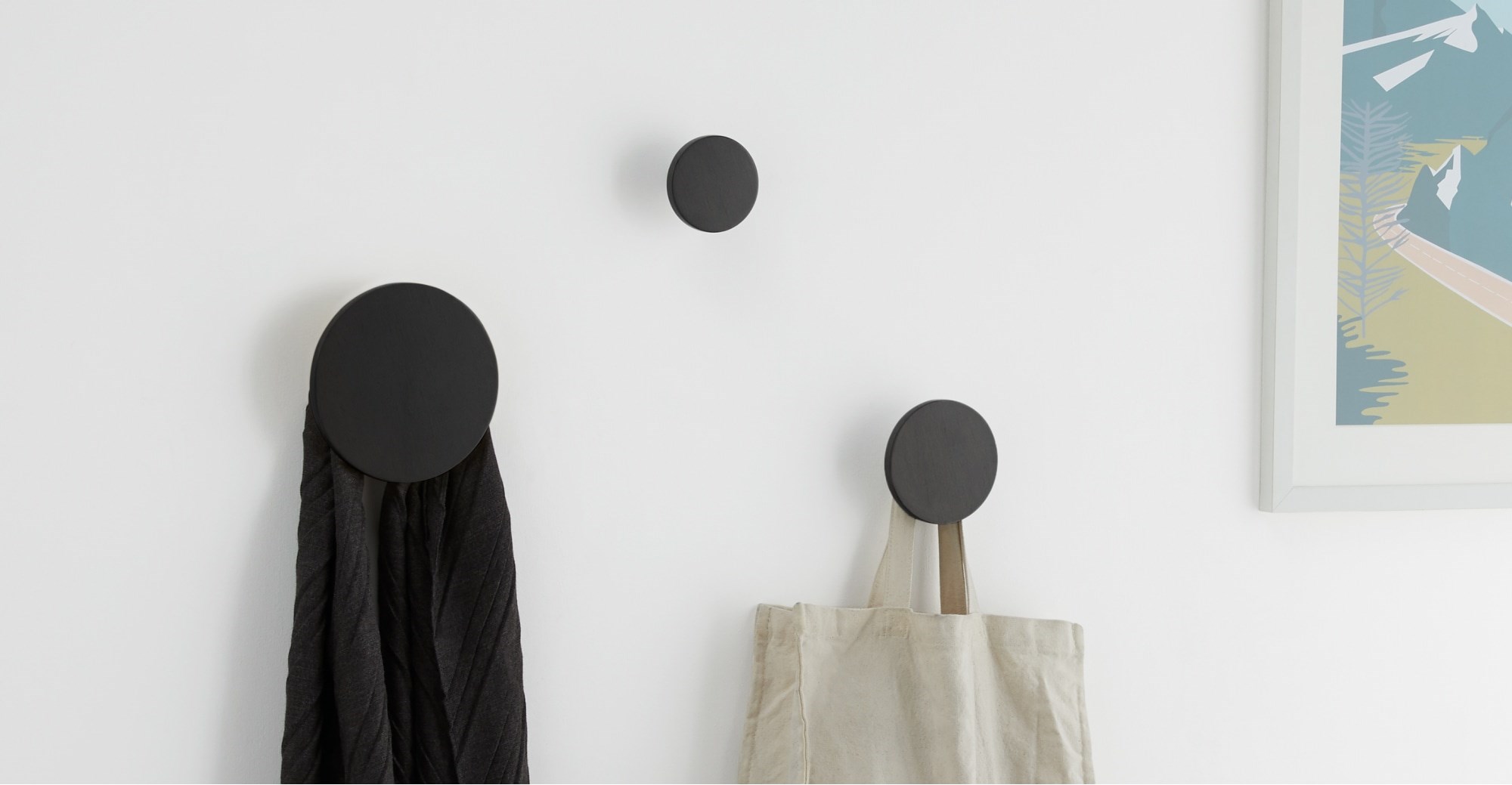 MADE Apartment Set of 3 Wall Hooks Matt black - Hooks & hangers ...