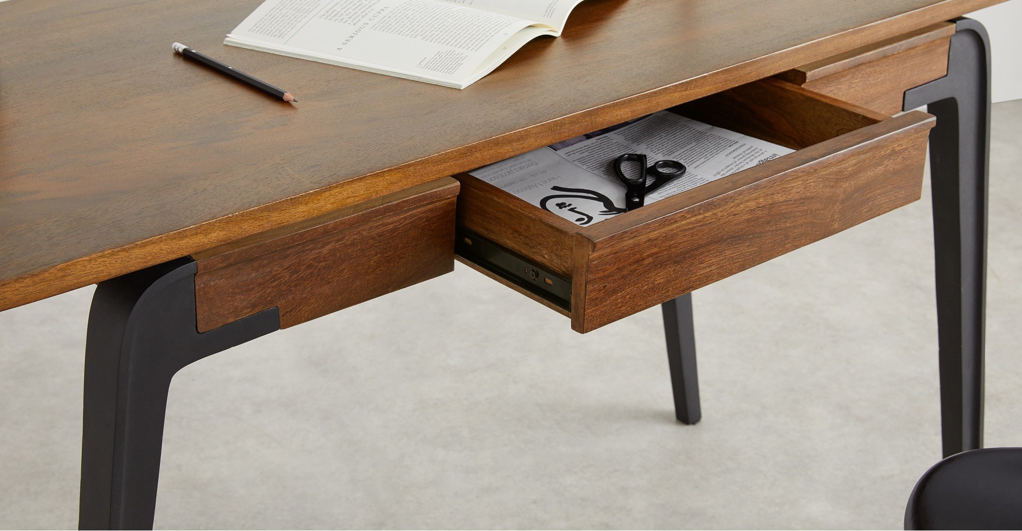 LUCIEN Desk Dark Mango Wood - Desks & computer desks - Furniture ...