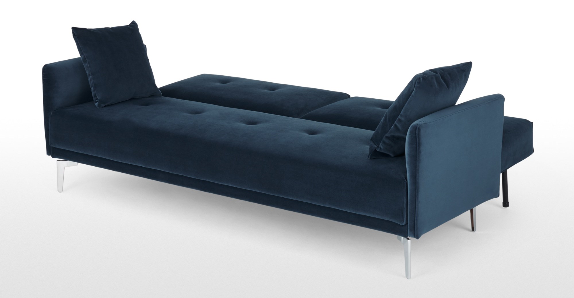 AKIO Click Clack Sofa Bed Sapphire Blue Velvet - Fabric sofas ...