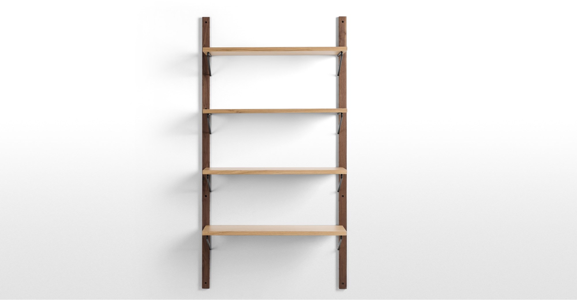 JORY Modular Shelves Walnut and Oak - Living room storage system ...