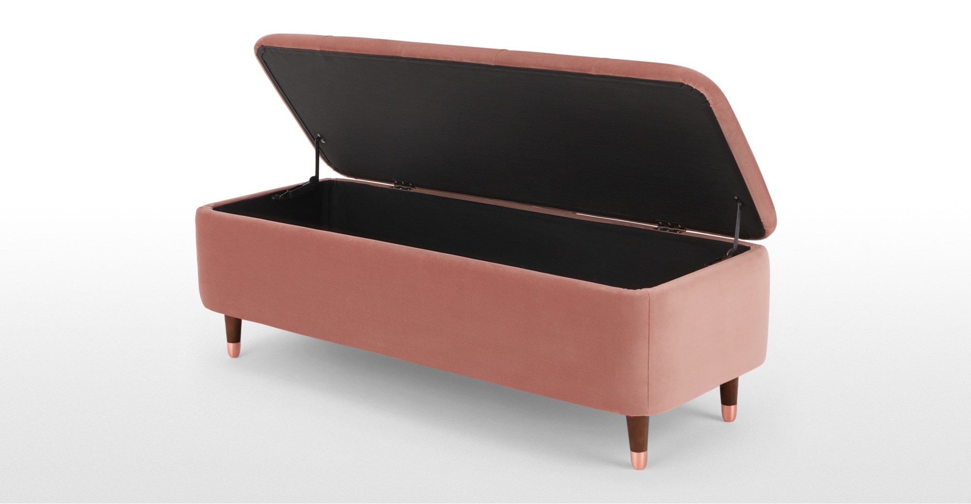 Margot Ottoman Storage Bench Blush Pink Velvet Ottomans Furniture